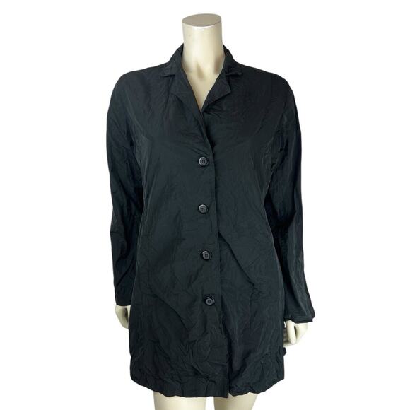 Sun Kim | Jackets & Coats | Sun Kim Black Boyfriend Crinkle Jacket Size ...